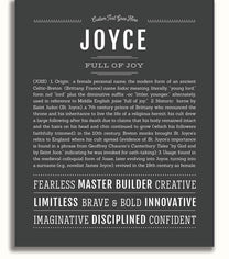 Joyce Personalized Name Meaning Art Prints – Name Stories