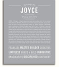 Joyce Personalized Name Meaning Art Prints – Name Stories