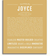 Joyce Personalized Name Meaning Art Prints – Name Stories