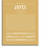 Joyce Personalized Name Meaning Art Prints – Name Stories