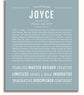 Joyce Personalized Name Meaning Art Prints – Name Stories