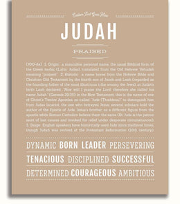 Judah Personalized Name Meaning Art Prints – Name Stories