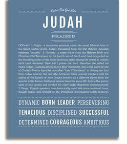 Judah Personalized Name Meaning Art Prints – Name Stories