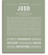Judd Personalized Name Meaning Art Prints – Name Stories