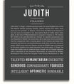 Judith Personalized Name Meaning Art Prints – Name Stories