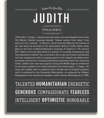 Judith | Name Art Print – Name Stories