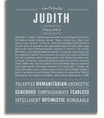Judith Personalized Name Meaning Art Prints – Name Stories
