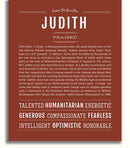 Judith Personalized Name Meaning Art Prints – Name Stories