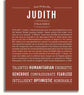 Judith Personalized Name Meaning Art Prints – Name Stories