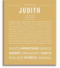 Judith Personalized Name Meaning Art Prints – Name Stories
