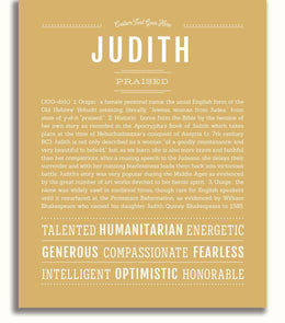 Judith | Name Art Print – Name Stories