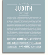 Judith Personalized Name Meaning Art Prints – Name Stories