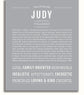 Judy Personalized Name Meaning Art Prints – Name Stories