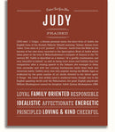 Judy Personalized Name Meaning Art Prints – Name Stories
