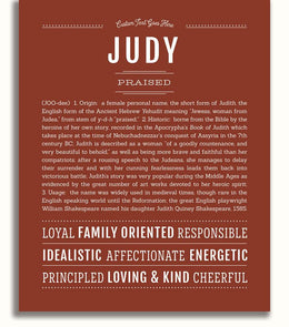 Judy | Name Art Print – Name Stories