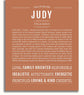 Judy Personalized Name Meaning Art Prints – Name Stories