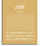 Judy Personalized Name Meaning Art Prints – Name Stories