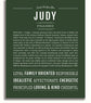 Judy Personalized Name Meaning Art Prints – Name Stories
