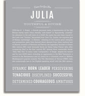 Julia Personalized Name Meaning Art Prints – Name Stories