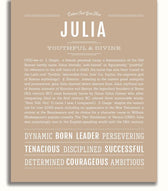 Julia Personalized Name Meaning Art Prints – Name Stories