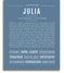 Julia Personalized Name Meaning Art Prints – Name Stories