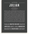 Julian | Name Art Print – Name Stories