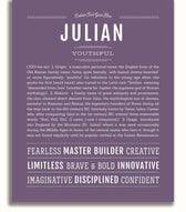 Julian Personalized Name Meaning Art Prints – Name Stories