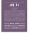 Julian Personalized Name Meaning Art Prints – Name Stories