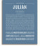 Julian Personalized Name Meaning Art Prints – Name Stories