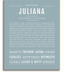 Juliana Personalized Name Meaning Art Prints – Name Stories