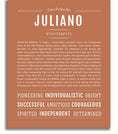 Juliano Personalized Name Meaning Art Prints – Name Stories
