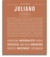 Juliano Personalized Name Meaning Art Prints – Name Stories