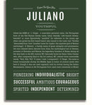 Juliano Personalized Name Meaning Art Prints – Name Stories