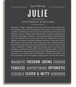Julie | Name Art Print – Name Stories