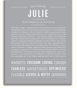Julie | Name Art Print – Name Stories