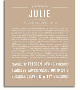 Julie | Name Art Print – Name Stories