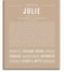 Julie Personalized Name Meaning Art Prints – Name Stories