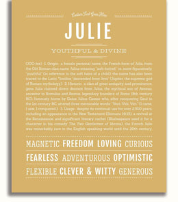 Julie | Name Art Print – Name Stories