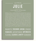 Julie | Name Art Print – Name Stories