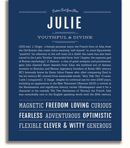 Julie | Name Art Print – Name Stories