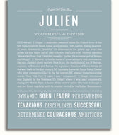 Julien Personalized Name Meaning Art Prints – Name Stories