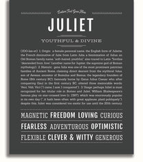 Juliet | Name Art Print – Name Stories