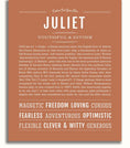 Juliet Personalized Name Meaning Art Prints – Name Stories