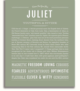 Juliet | Name Art Print – Name Stories