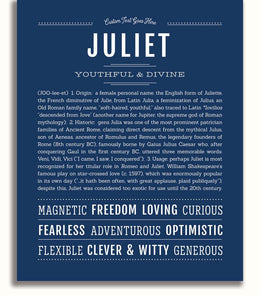 Juliet | Name Art Print – Name Stories