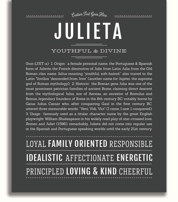 Julieta | Name Art Print - Personalized Custom Gifts – Name Stories