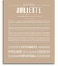 Juliette Personalized Name Meaning Art Prints – Name Stories