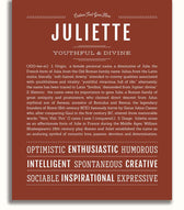 Juliette Personalized Name Meaning Art Prints – Name Stories