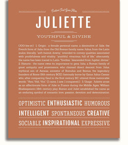 Juliette | Name Art Print – Name Stories