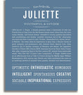 Juliette Personalized Name Meaning Art Prints – Name Stories